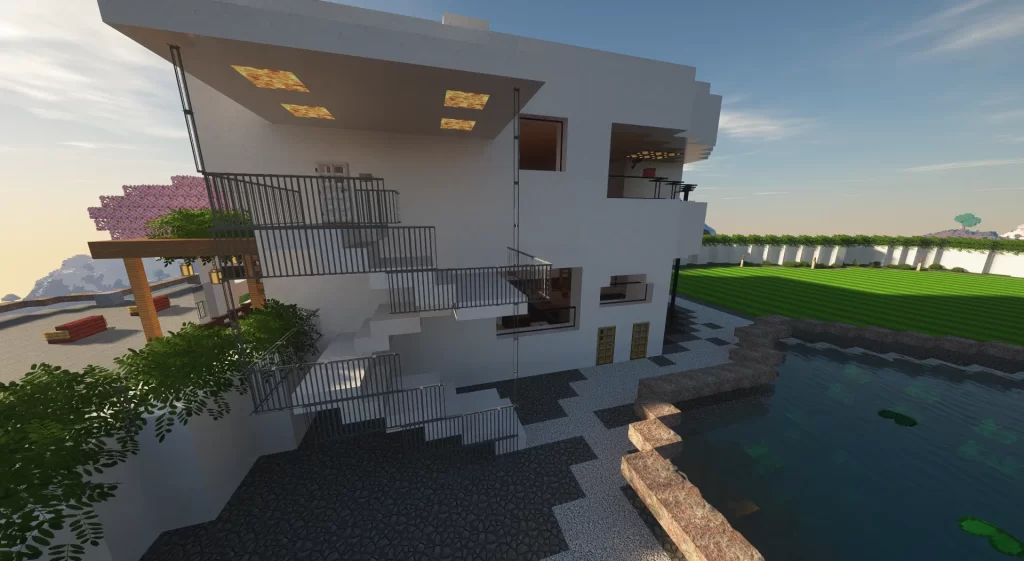 土豆小子的山崖别墅-像素茶艺地图站-我的世界地图下载